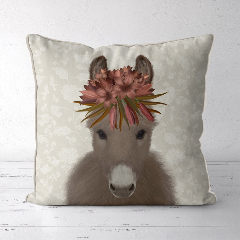 Donkey Cushion Cover Nursery Throw Pillows Donkey Pillow - Etsy UK
