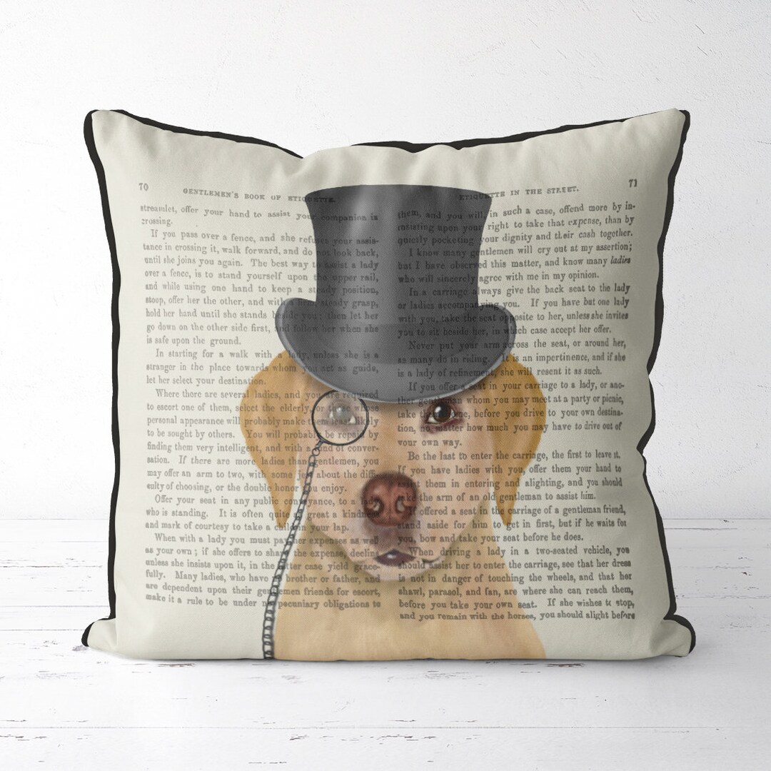 Yellow Labrador Pillow Cover Yellow Labrador Cushion Yellow Lab Pillow ...