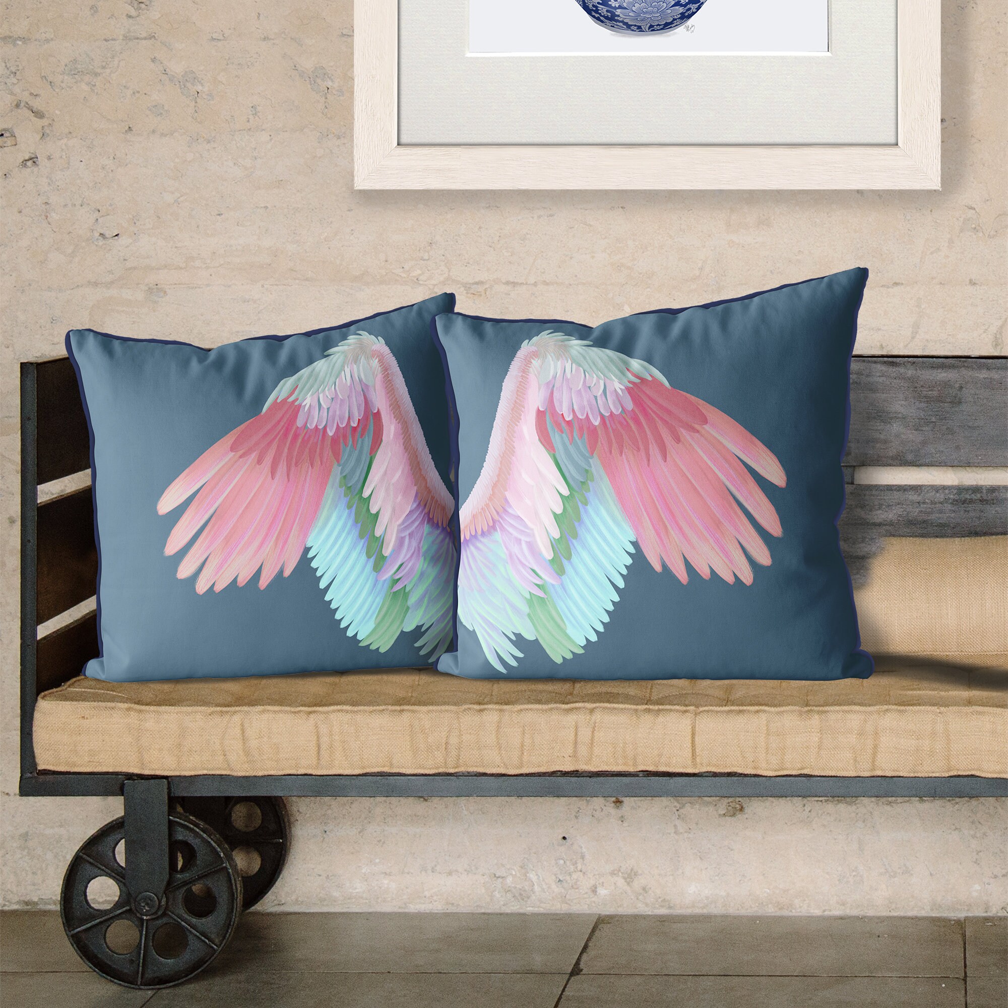 Set of 2 Angel Wing Pillow Covers Multiple Colours - Etsy UK