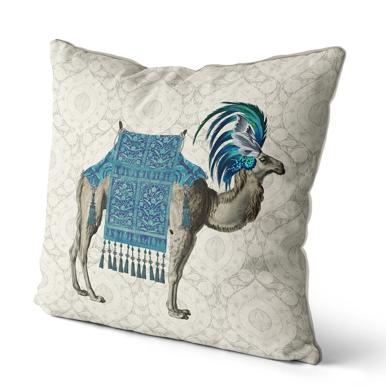 Camel Pillow Indian Decor Camel Decor Blue Accent Pillows - Etsy