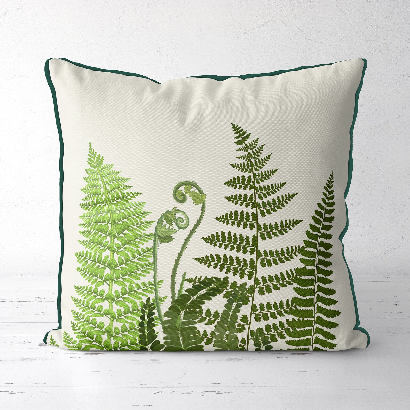 Fern Grove 3 Botanical Pillow Cover Green Fern Cushion - Etsy