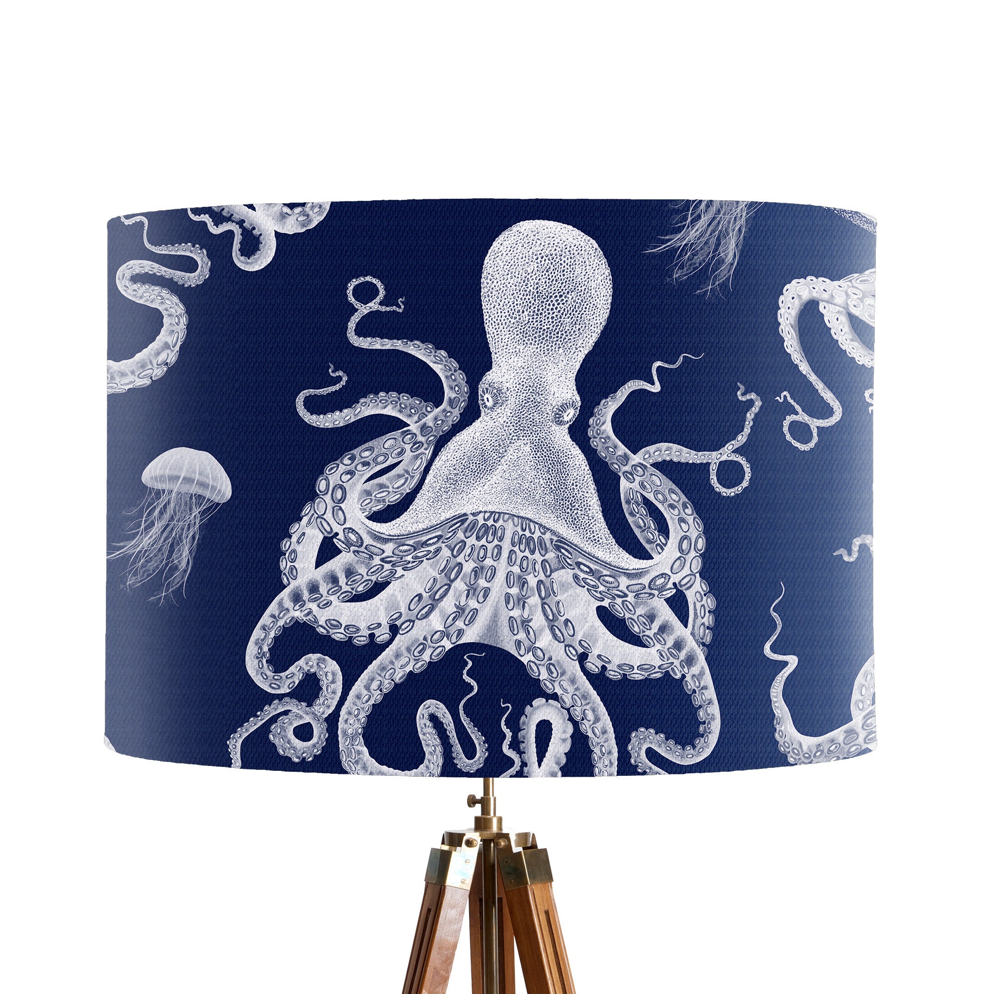 Octopus on Blue Octopus Lamp Shade Nautical Lampshade for | Etsy