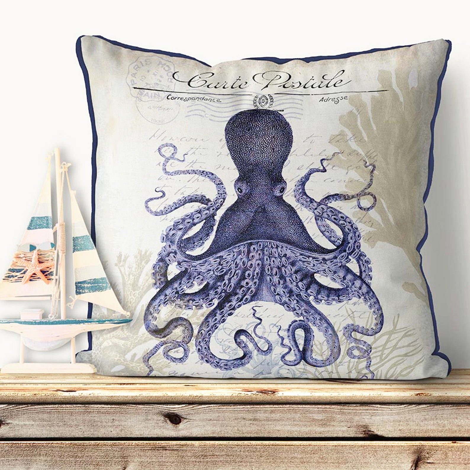 Octopus Decor Octopus Pillows Octopus Gifts Blue Octopus | Etsy