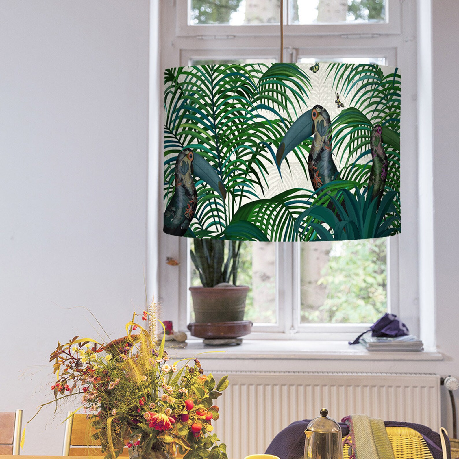 Toucan Lampshade: Tropical Jungle Decor, Exotic Bird Drum Shade - Etsy