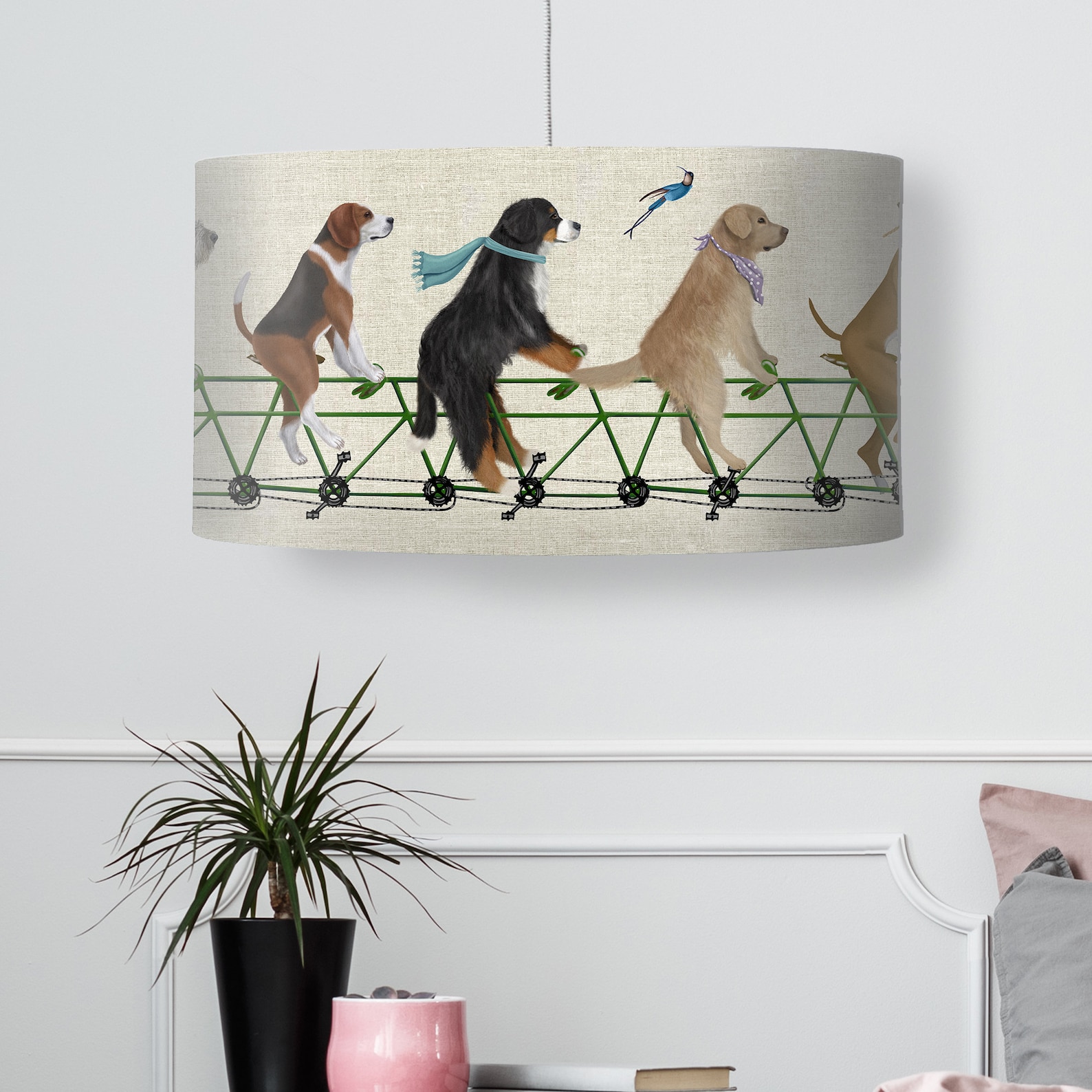 Lamp Shade Dog Tandem Drum Lampshade Dog Lover Gift Dog - Etsy