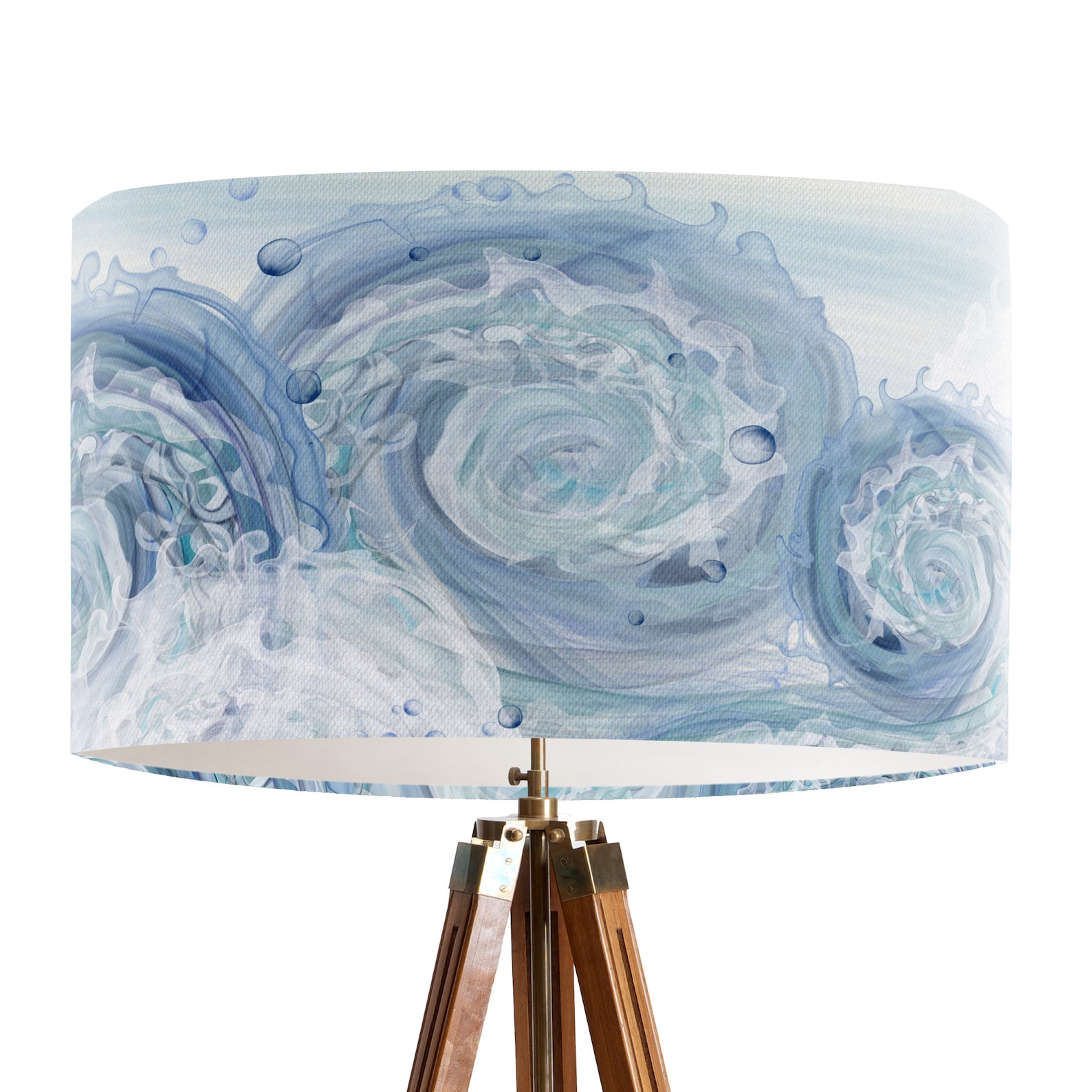 Sea Swell Lampshade in Blue and White Modern Coastal Home Decor ...