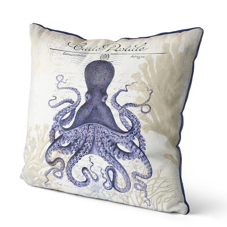 Octopus Decor Octopus Pillows Octopus Gifts Blue Octopus | Etsy