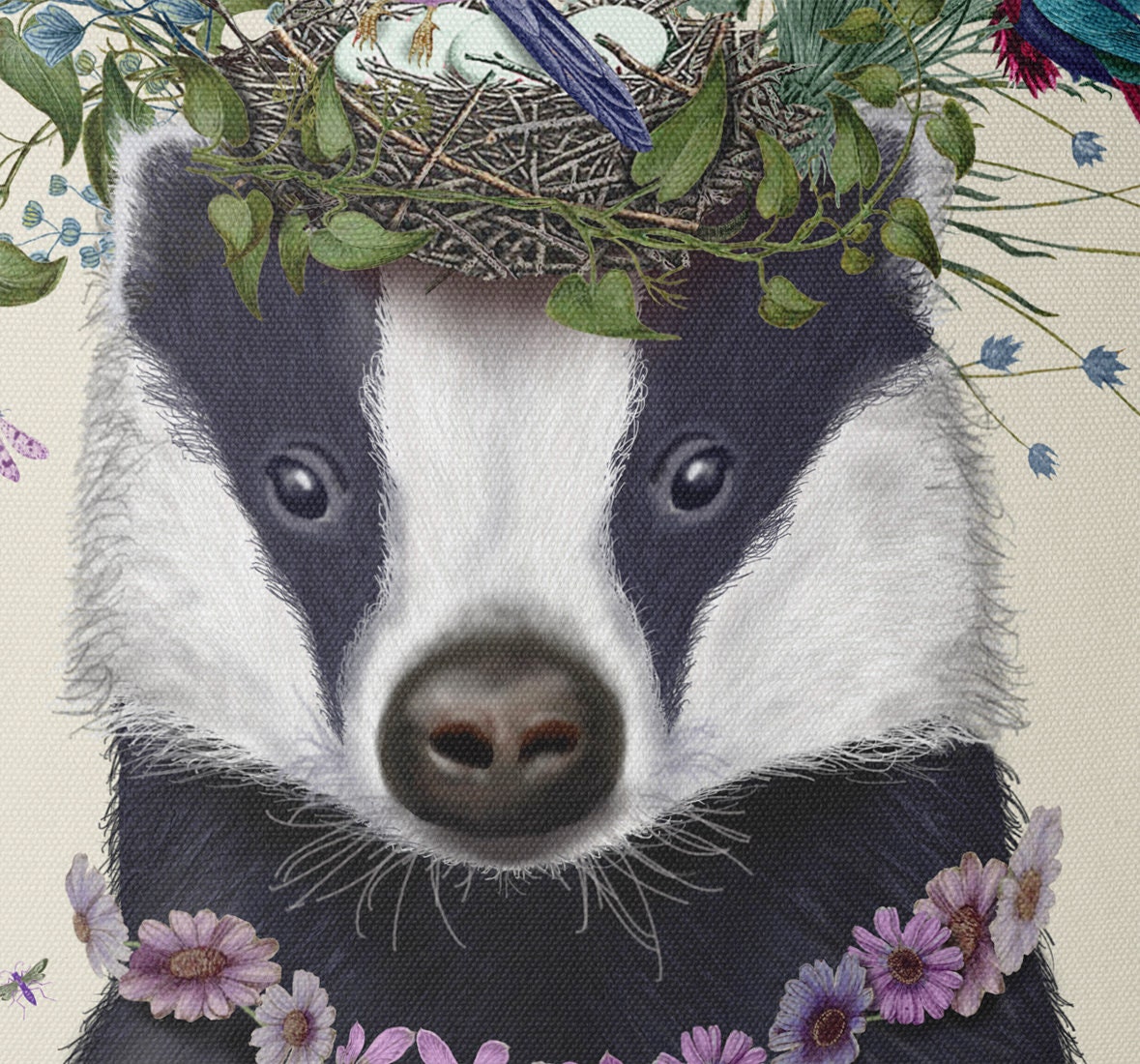 Badger Pillow Animal Art Woodland Decor Farmhouse Decor - Etsy