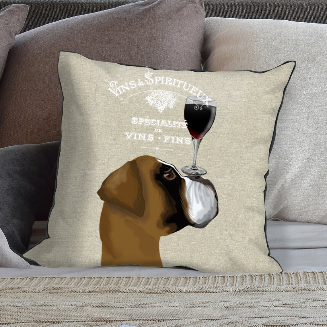Boxer Dog Pillow Boxer Owner Gifts for Boxer Lovers Wine Gift | Etsy