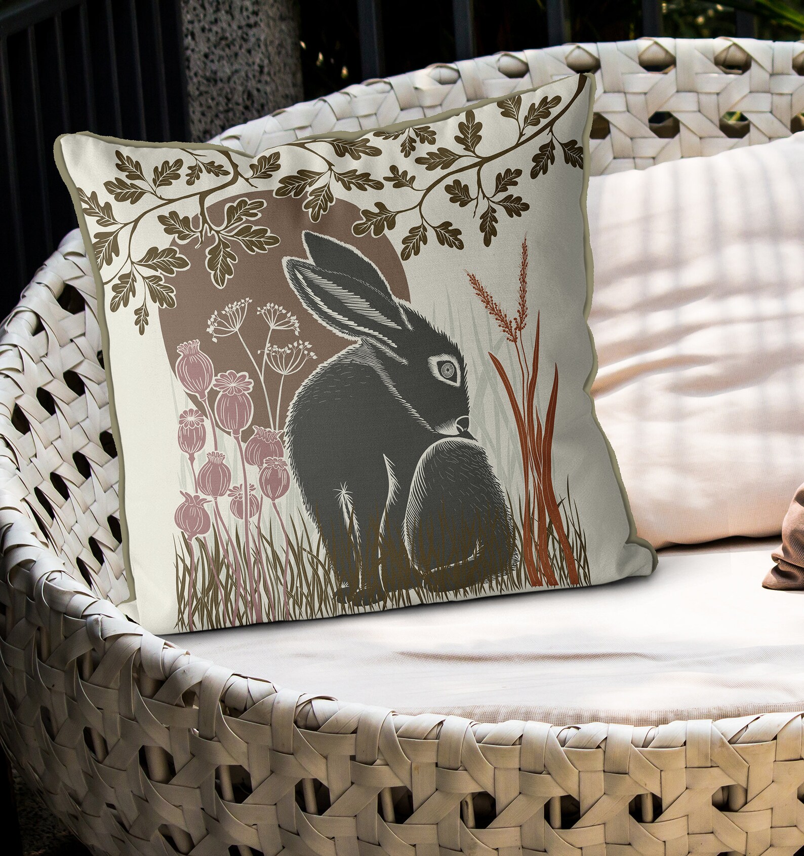 Hare Cushion Cover Country Lane Hare 2 Hare Pillow Cover | Etsy