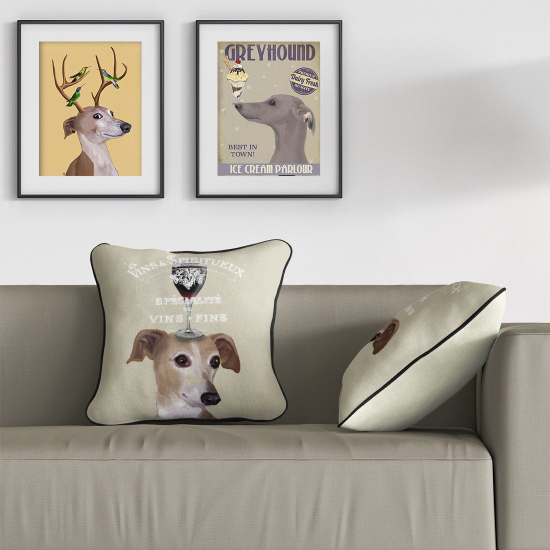 Greyhound Gifts Greyhound Pillow Cover Italian Greyhound Gifts | Etsy