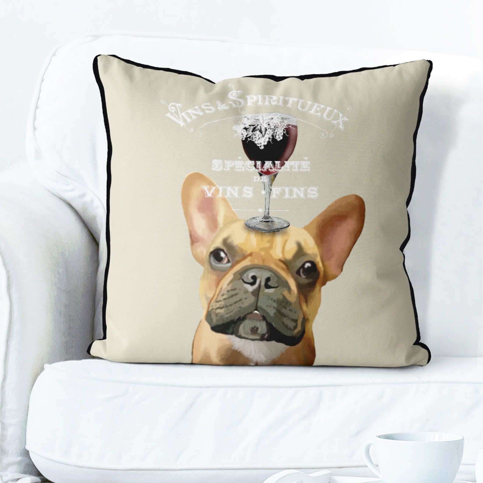 French Bulldog Gifts Frenchie Dog Pillow Unique Wine Gifts Dog - Etsy