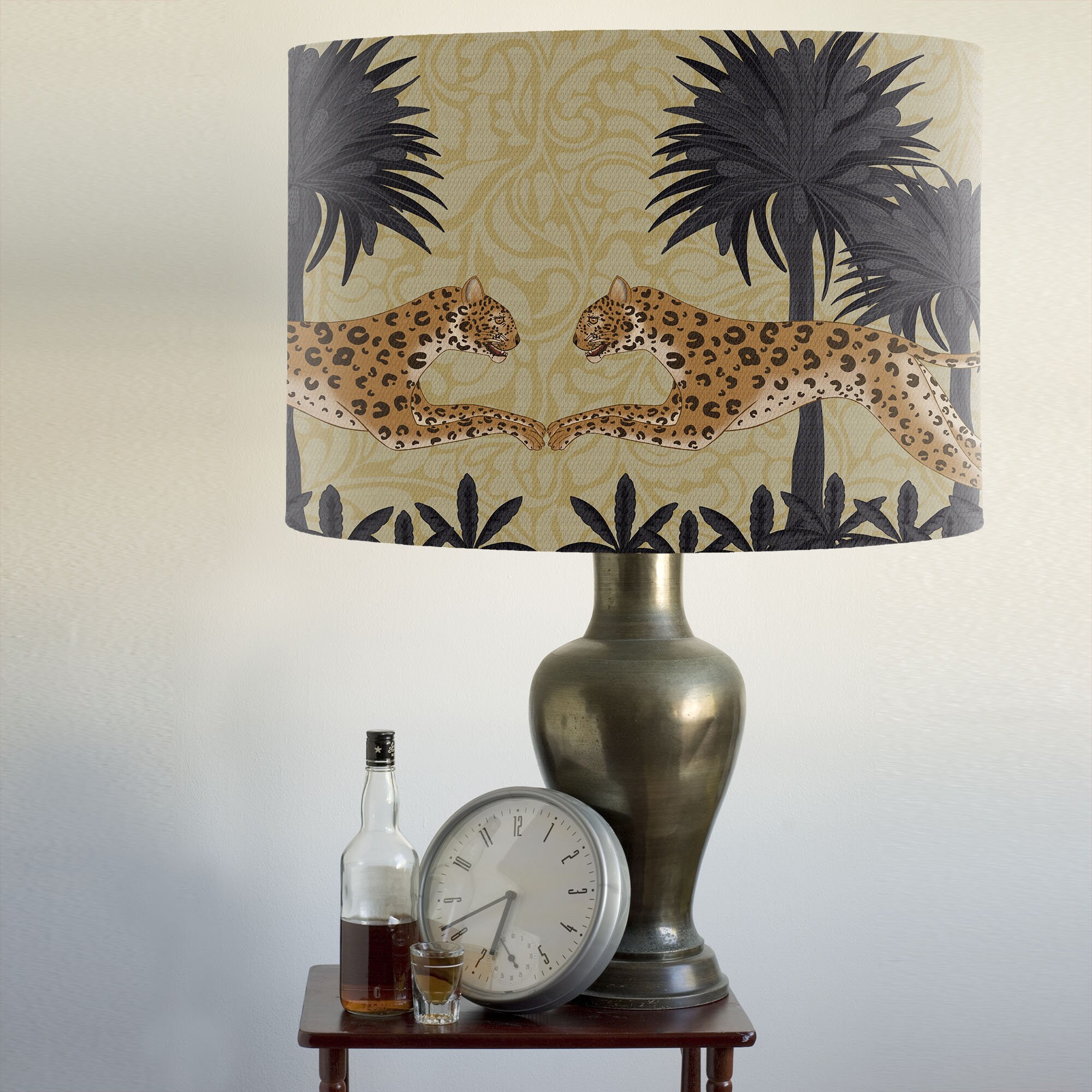 Leopard Lampshade Spider Top Lampshade Large Animal Table Lamp Gold ...