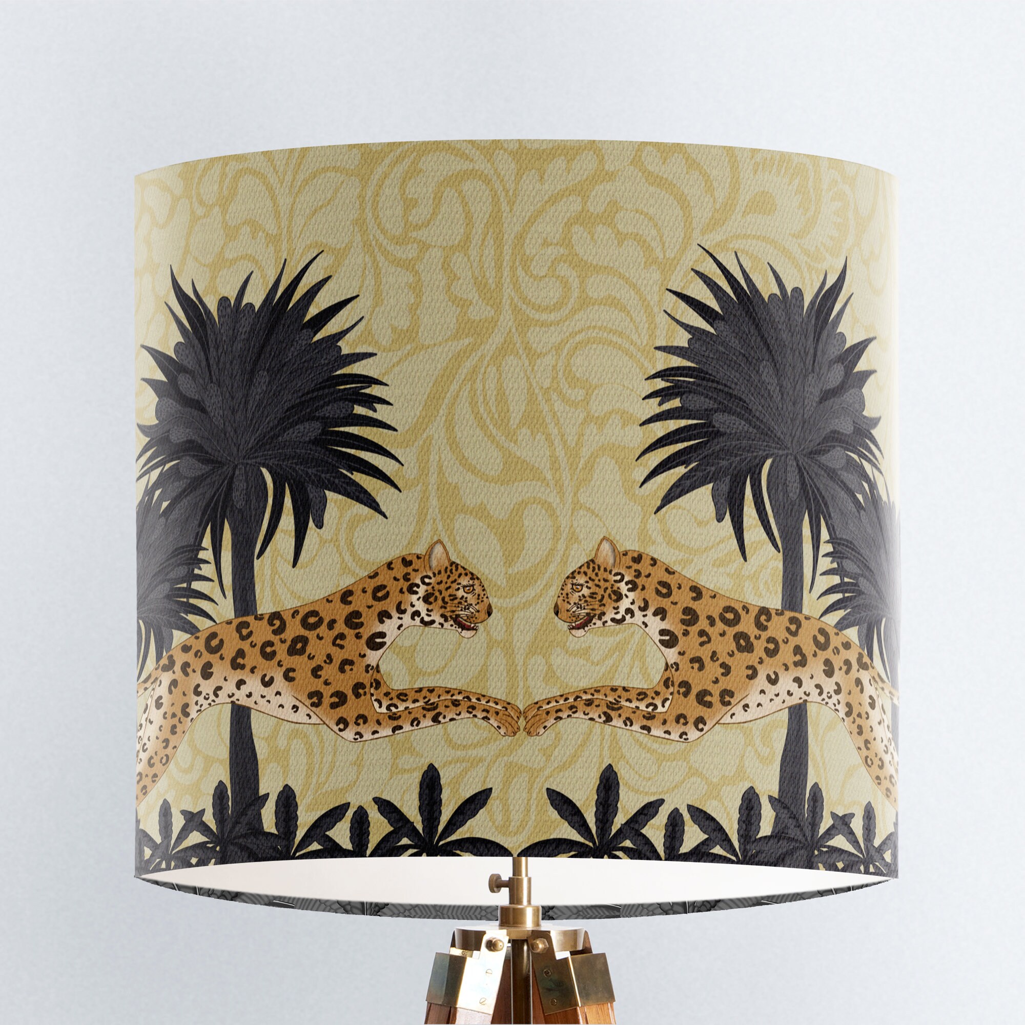 Leopard Lampshade Spider Top Lampshade Large Animal Table Lamp Gold ...