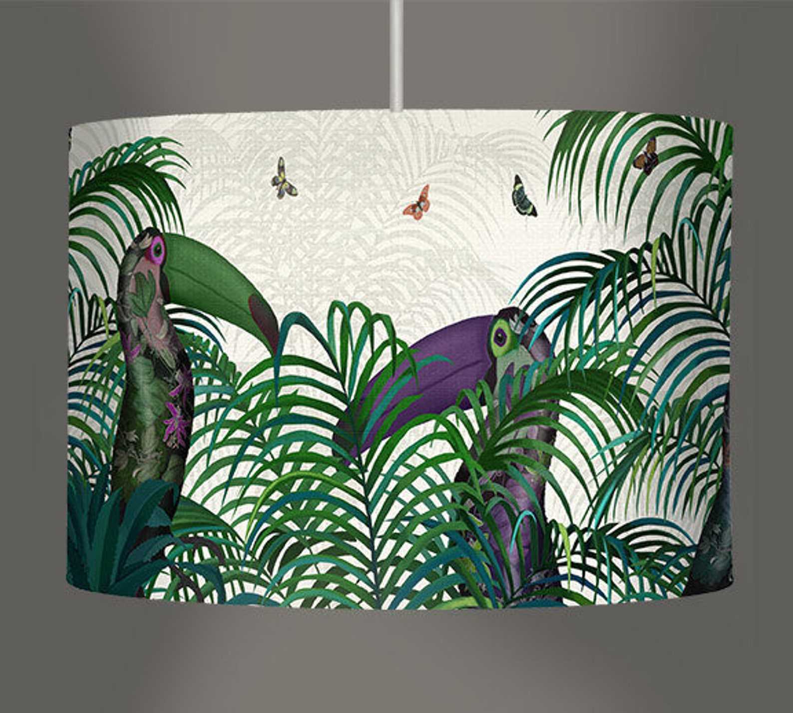 Toucan Lampshade: Tropical Jungle Decor, Exotic Bird Drum Shade - Etsy
