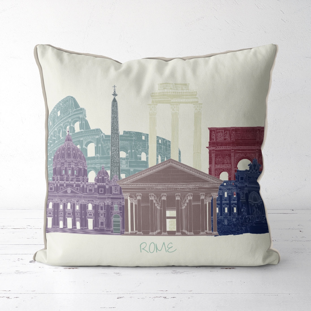 Rome Pillow Skyline 2 Italian Pillow Rome Gift Rome Accent Pillow ...