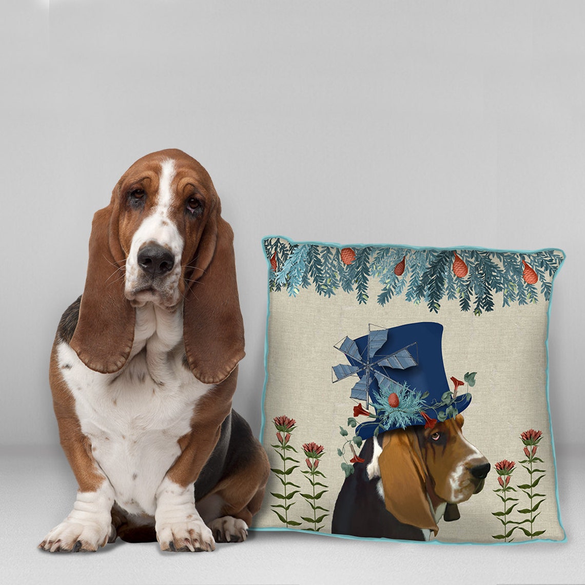 Basset Hound pillow Decorative Throw PillowBasset Hound | Etsy