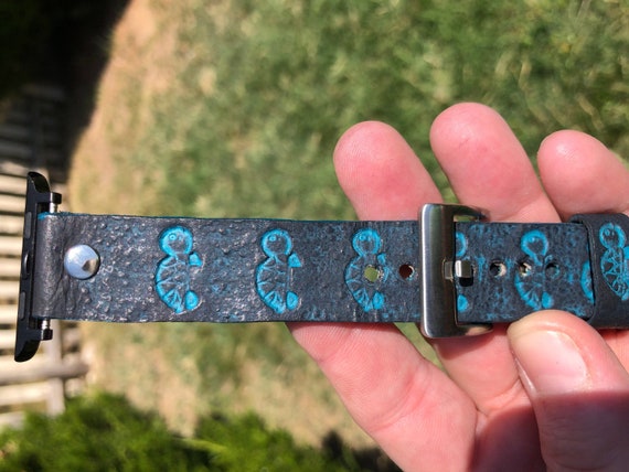 Leather turtle Apple Watch strap | Etsy