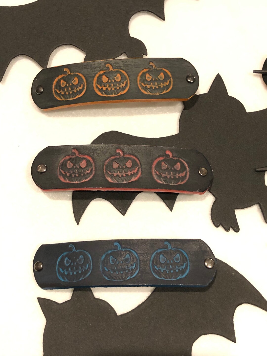 Leather Pumpkin Hair Clips and Sticks - Etsy