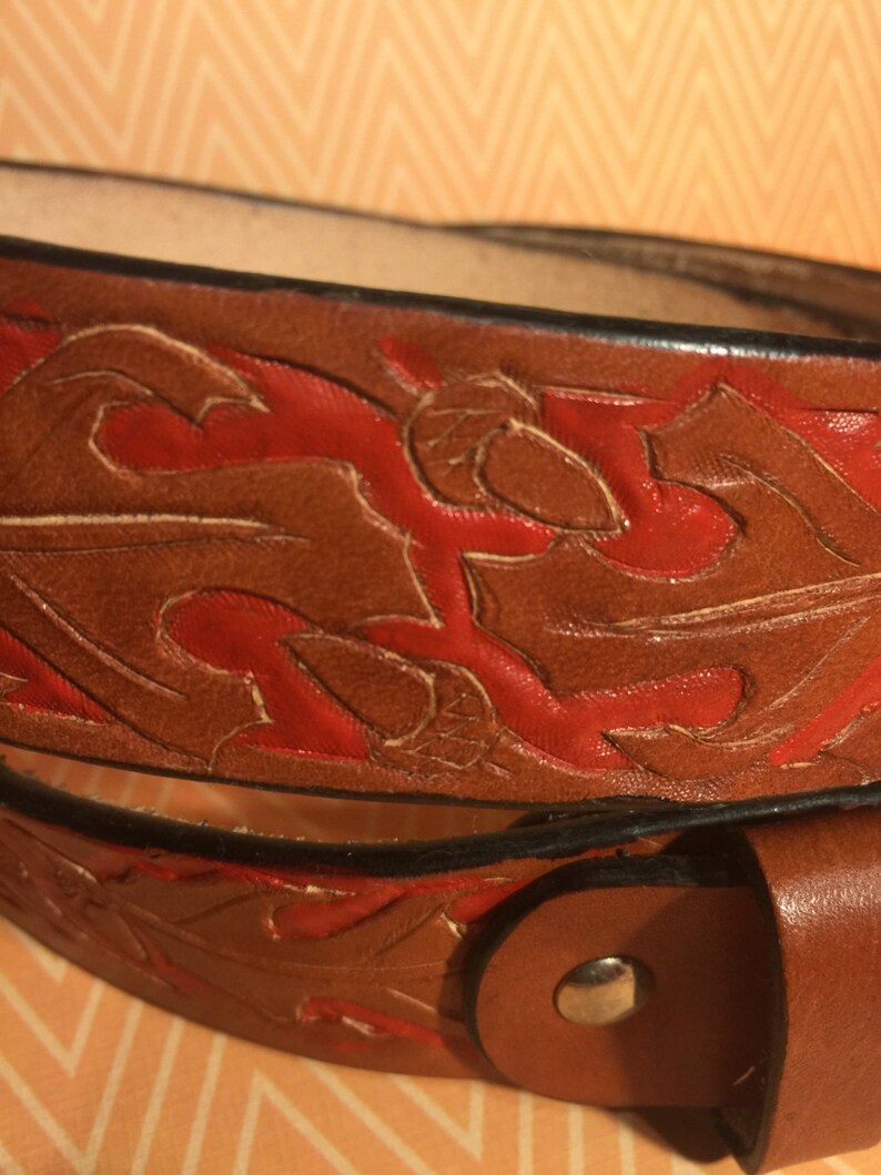 Handmade Leather Oak Leaf and Acorn Belt - Etsy