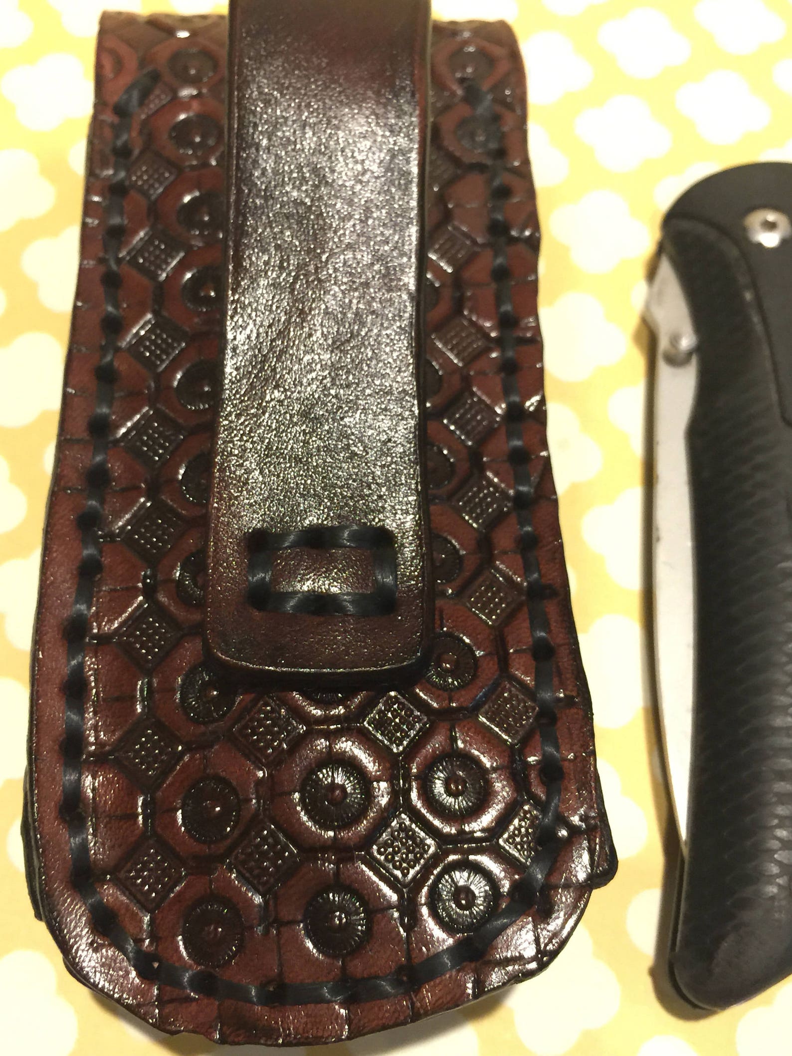 Handmade and Tooled Pocket Knife Pouch - Etsy