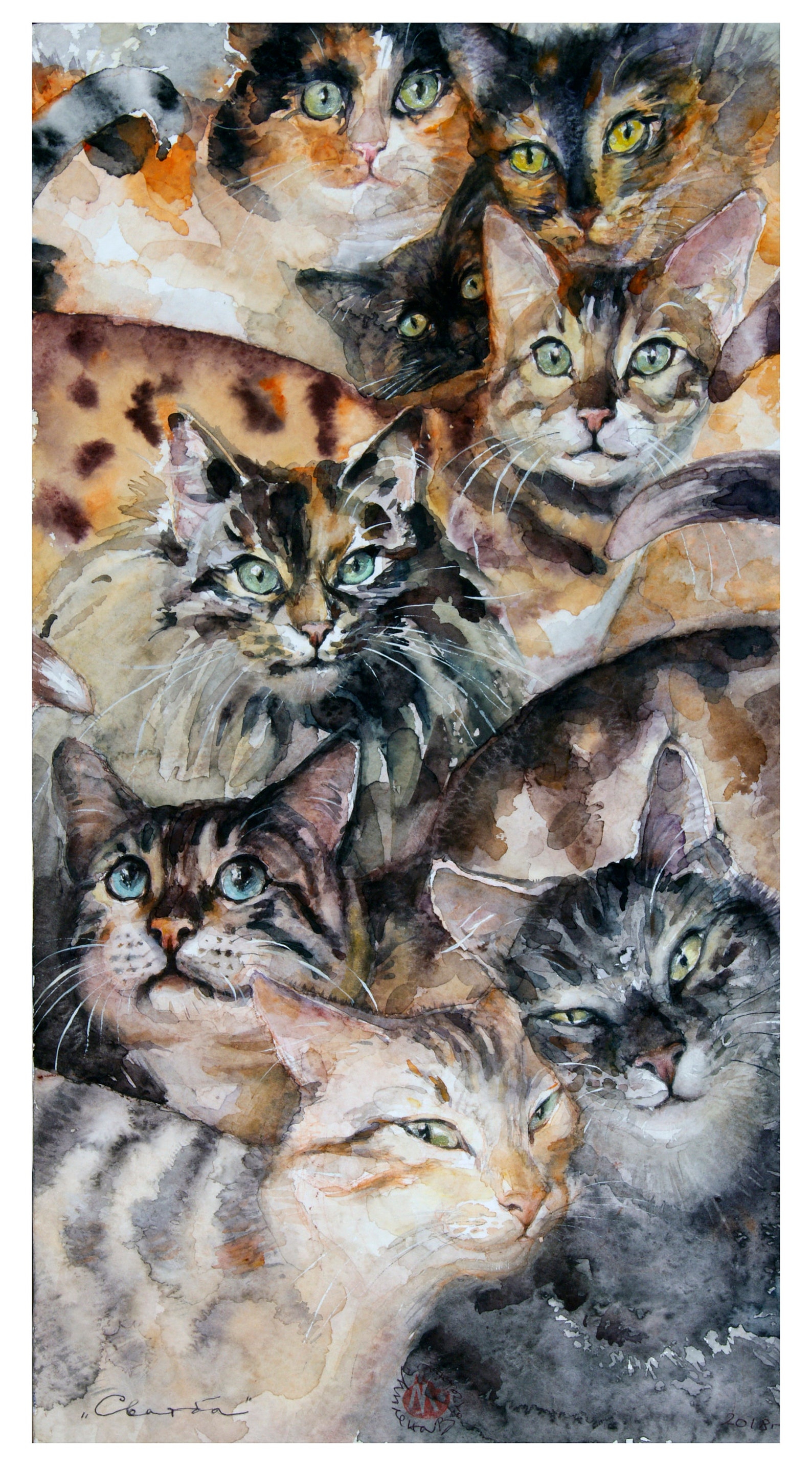 Wedding-loving Cats Cat Art Gift for Lovers-spring Mood - Etsy