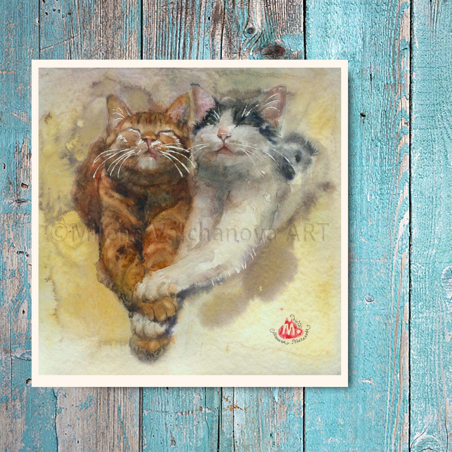 Wedding Signed Limited Edition Giclee Print Cat Art Print , Married ...