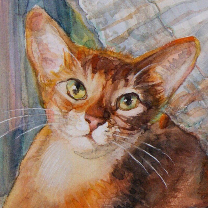 Cat Painting Cat Art PRINT of Watercolour Painting Cat PRINT Art Cat ...