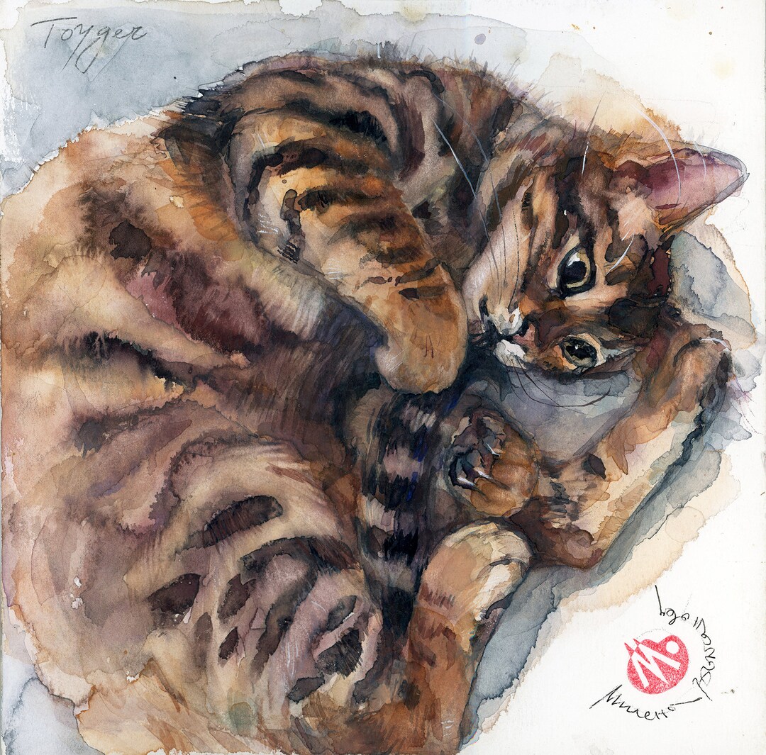 Toyger Cat Short-haired Breed Limited Edition Signed and Stamped Art ...