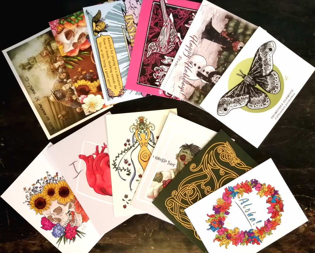 Three Postcard Deal, Alternative Art Prints, Quirky Greetings Cards ...