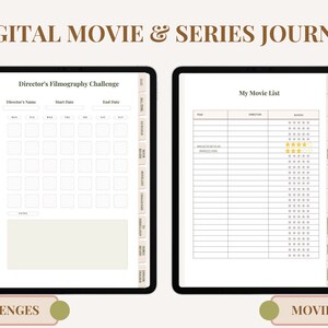 Digital Planner for Film Lovers, Series Tracker, Customizable Movie and ...