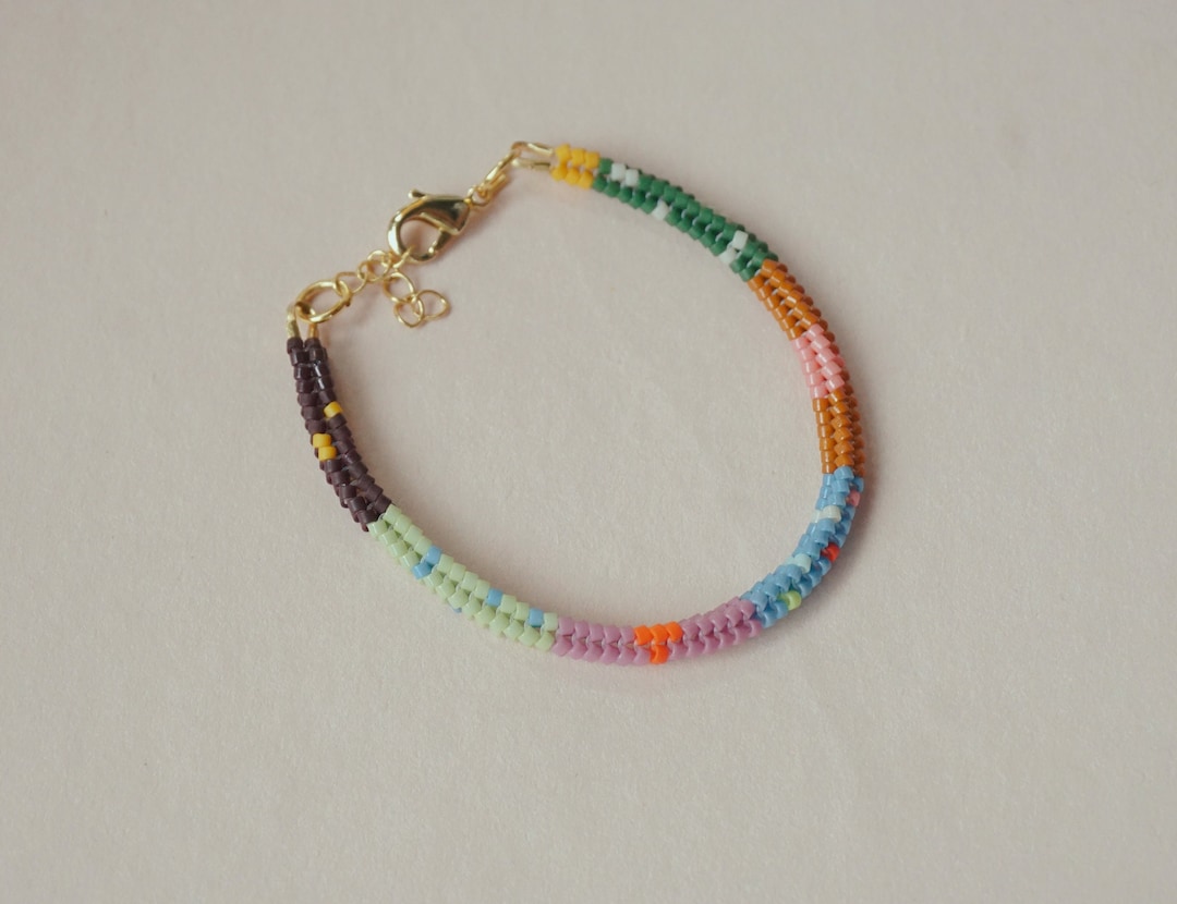 Boho Chic Handwoven Multi-colored Beaded Bracelet, Delicate Jewelry for ...