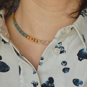 Inspired by Wes Anderson Movies, Colorful Beaded Handmade Necklace ...