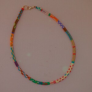 Pastel Color Palettes Choker, Beaded Handmade Necklace, Handwoven Glass ...