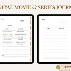 Digital Planner for Film Lovers, Series Tracker, Customizable Movie and ...
