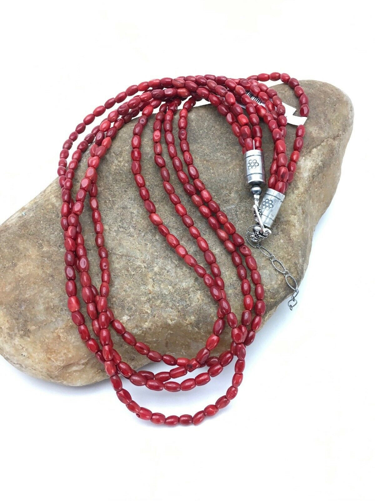 Native American Navajo Red Bamboo Coral Sterling Silver | Etsy