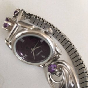 Native American Amethyst Watch Tips Sterling Silver | Women's Watch ...