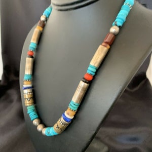 Authentic Tommy Singer Beads Necklace Turquoise Coral STERLING - Etsy