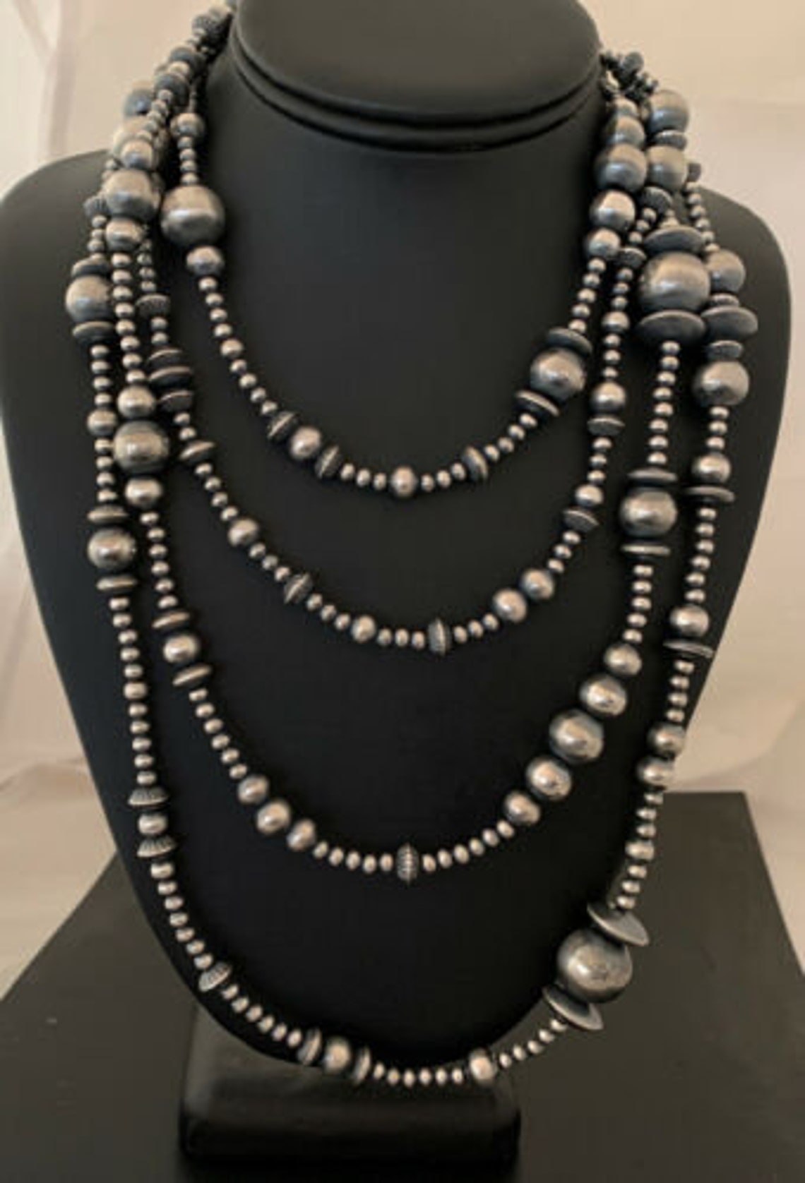 80 Long Navajo Pearls Native American Sterling Silver Mixed - Etsy