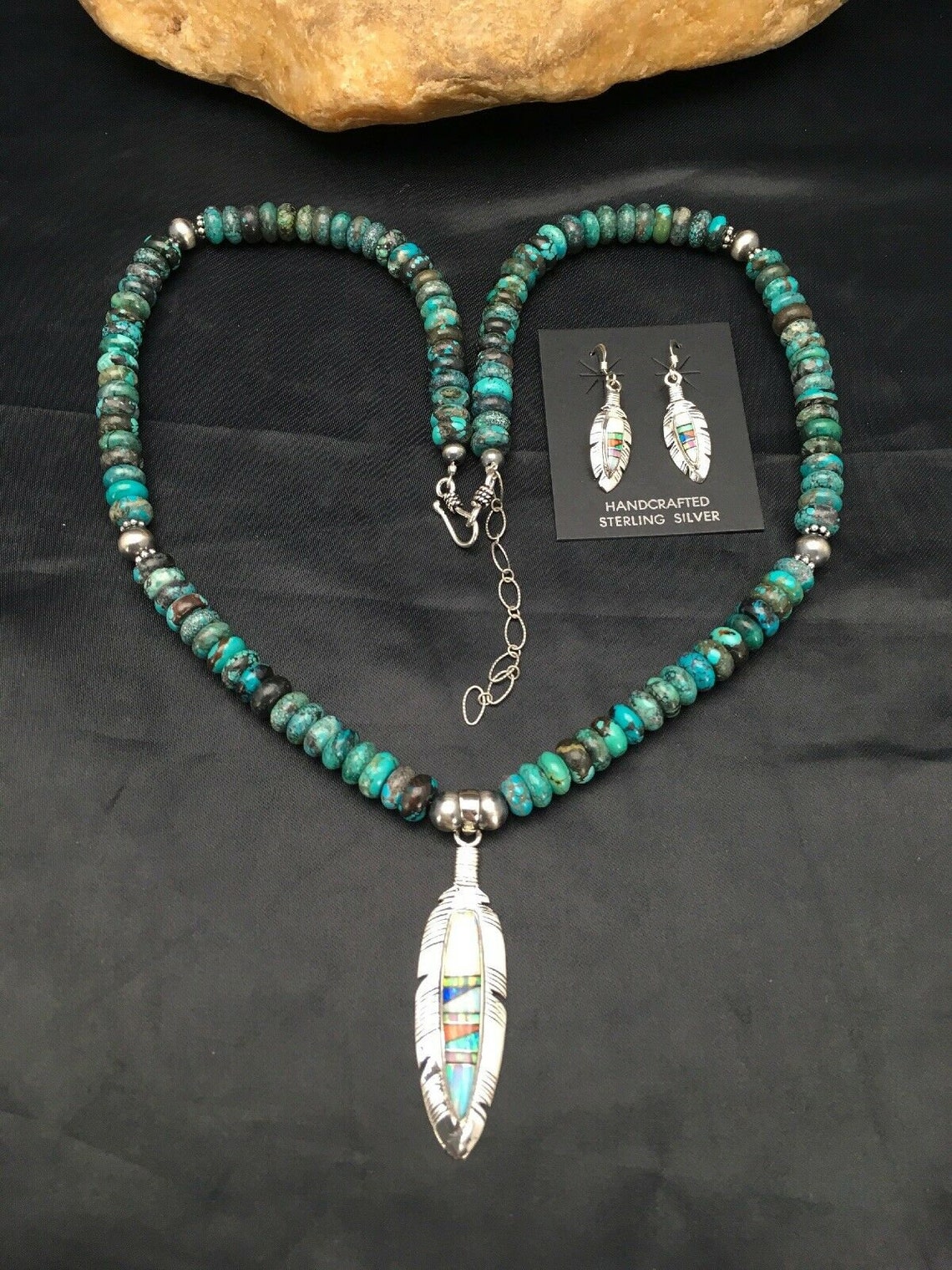 Navajo Sterling Spider Web Turquoise Necklace Opal Pendant - Etsy