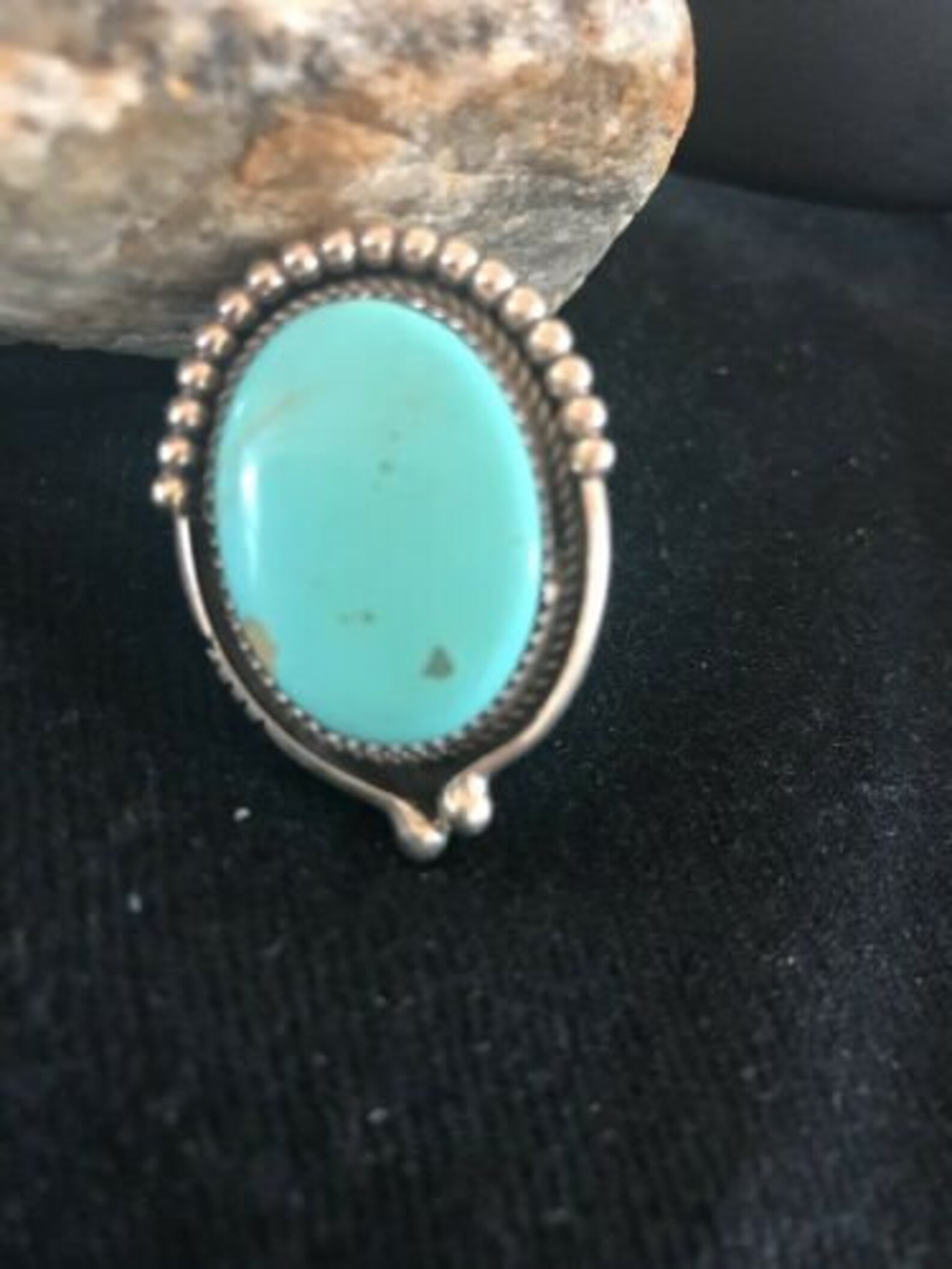 Native American Navajo Sterling Silver Blue Turquoise Ring Sz - Etsy