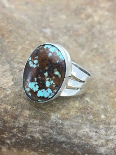Native American Navajo Spider Web Turquoise Ring Sterling - Etsy