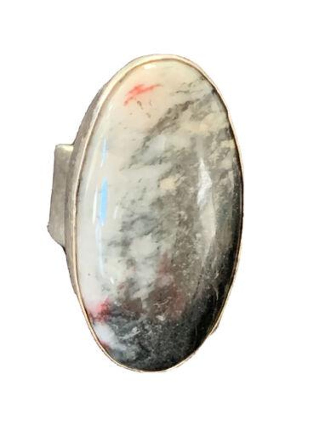 Southwestern Navajo Cinnabrite Ring | White Black | Sterling Silver ...