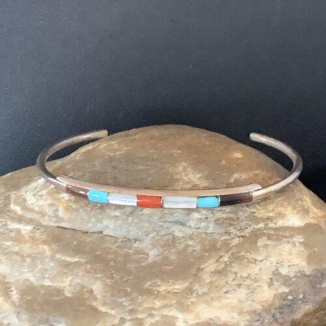Navajo Multi-color Bracelet | Sugilite Turquoise Coral | Sterling ...