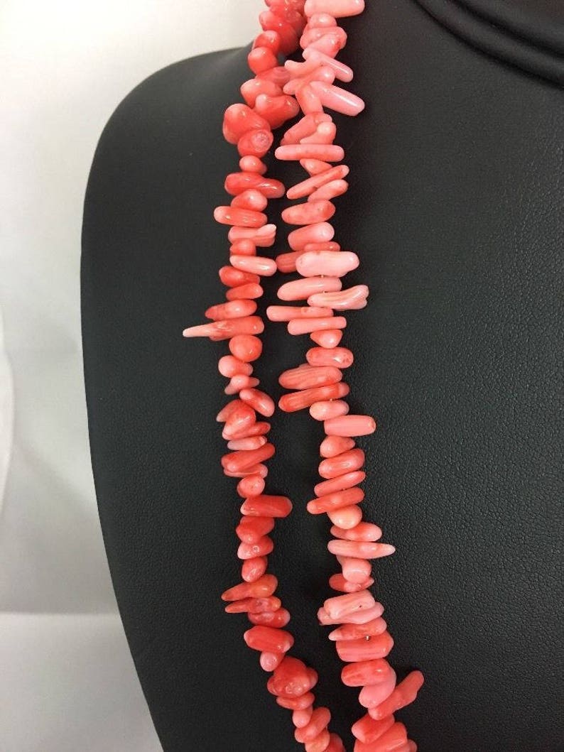 Native American 2 Strands Bamboo Coral Sterling Silver - Etsy