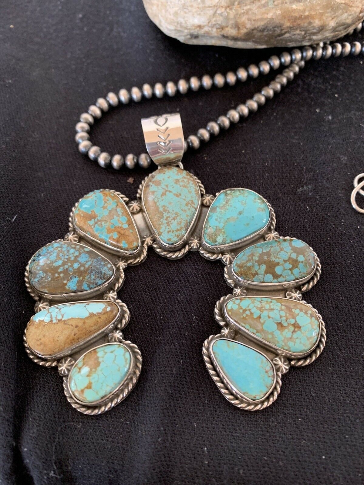 Native American Turquoise Navajo Squash Sterling Silver | Etsy