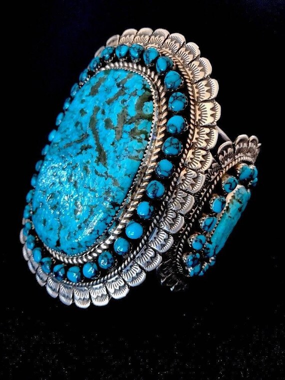 Native American Navajo Sterling Silver Kingman Turquoise Mens | Etsy