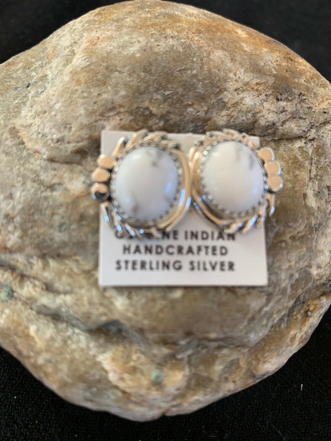 Native American Navajo Sterling Silver Opal White Howlite - Etsy