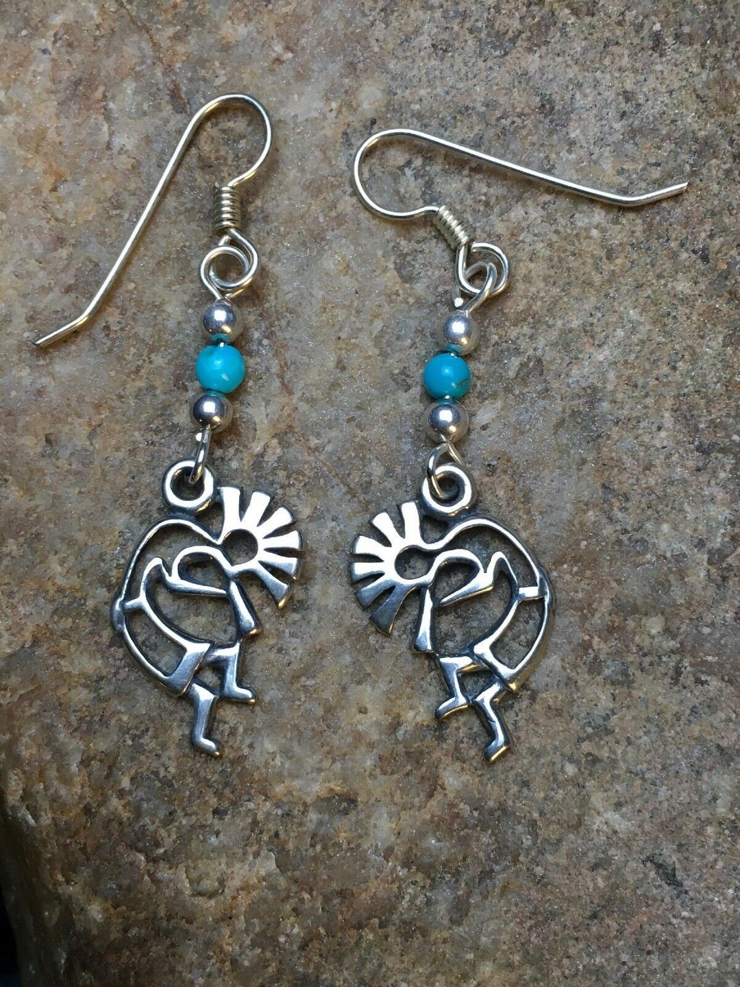 Valentine's Gift Native American Navajo Sterling Silver Turquoise Bead ...