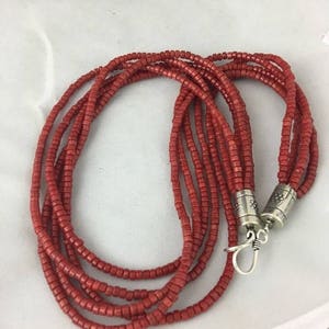 Native American 5 Strands Rare Bamboo Coral Sterling Silver Necklace - Etsy